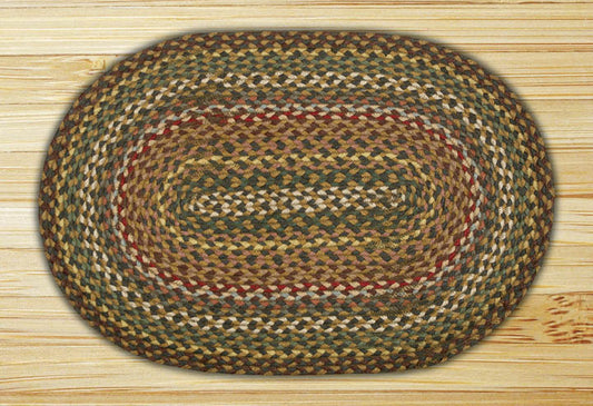 Fir/Ivory C-051 Jute Braided Rug | Country Primitive Braided Jute Rug ...
