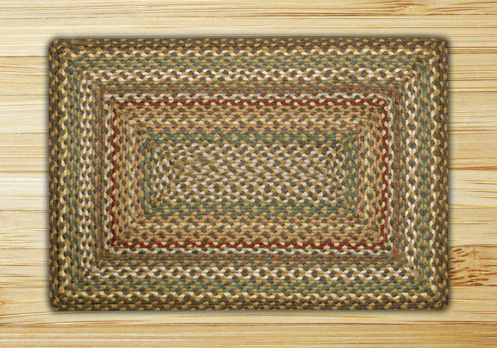 Fir/Ivory C-051 Jute Braided Rug | Country Primitive Braided Jute Rug ...