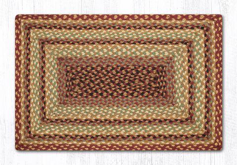 Burgundy/Gray/Cream C-357 Jute Braided Rug | Country Primitive Braided ...