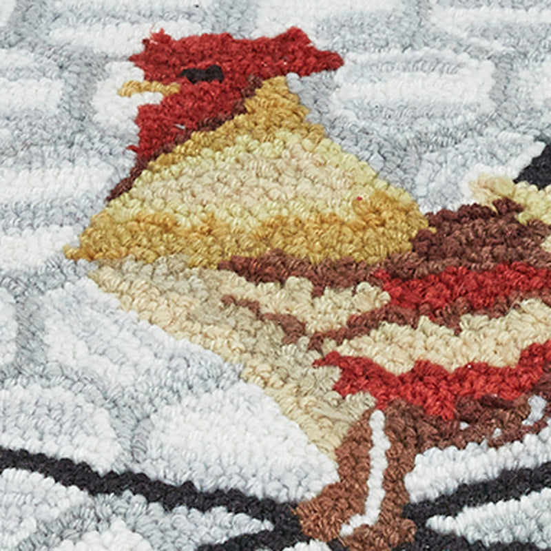 Break of Day Rooster Hooked Bench – DL Country Barn