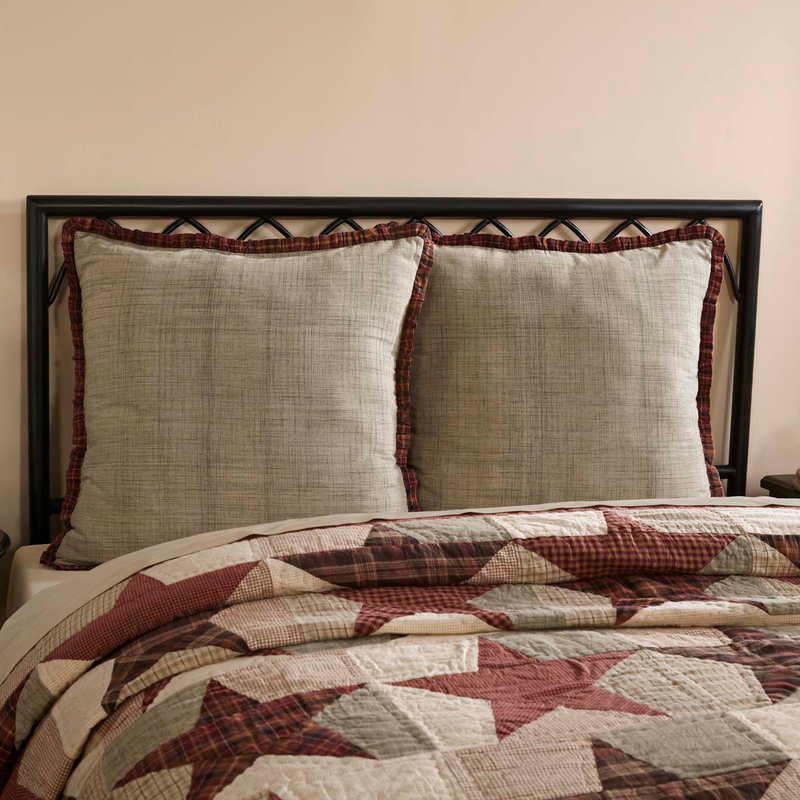 Abilene Star Euro Sham Fabric Ruffled 26 inch | Country Primitive ...