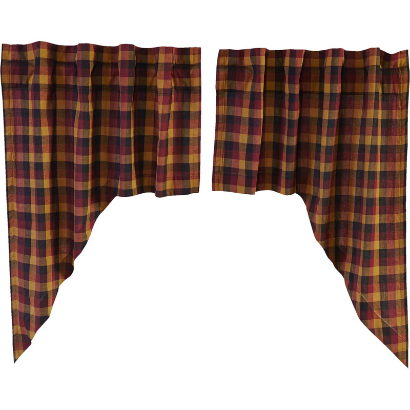 Heritage Farms Primitive Check Swag Curtains – DL Country Barn