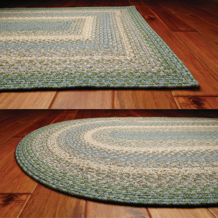 Baja Blue Cotton Braided Rug | Country Primitive Braided Rug by ...