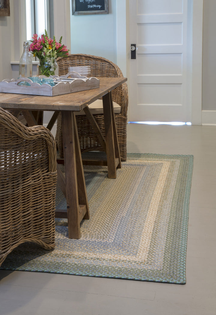 Baja Blue Cotton Braided Rug | Country Primitive Braided Rug by ...