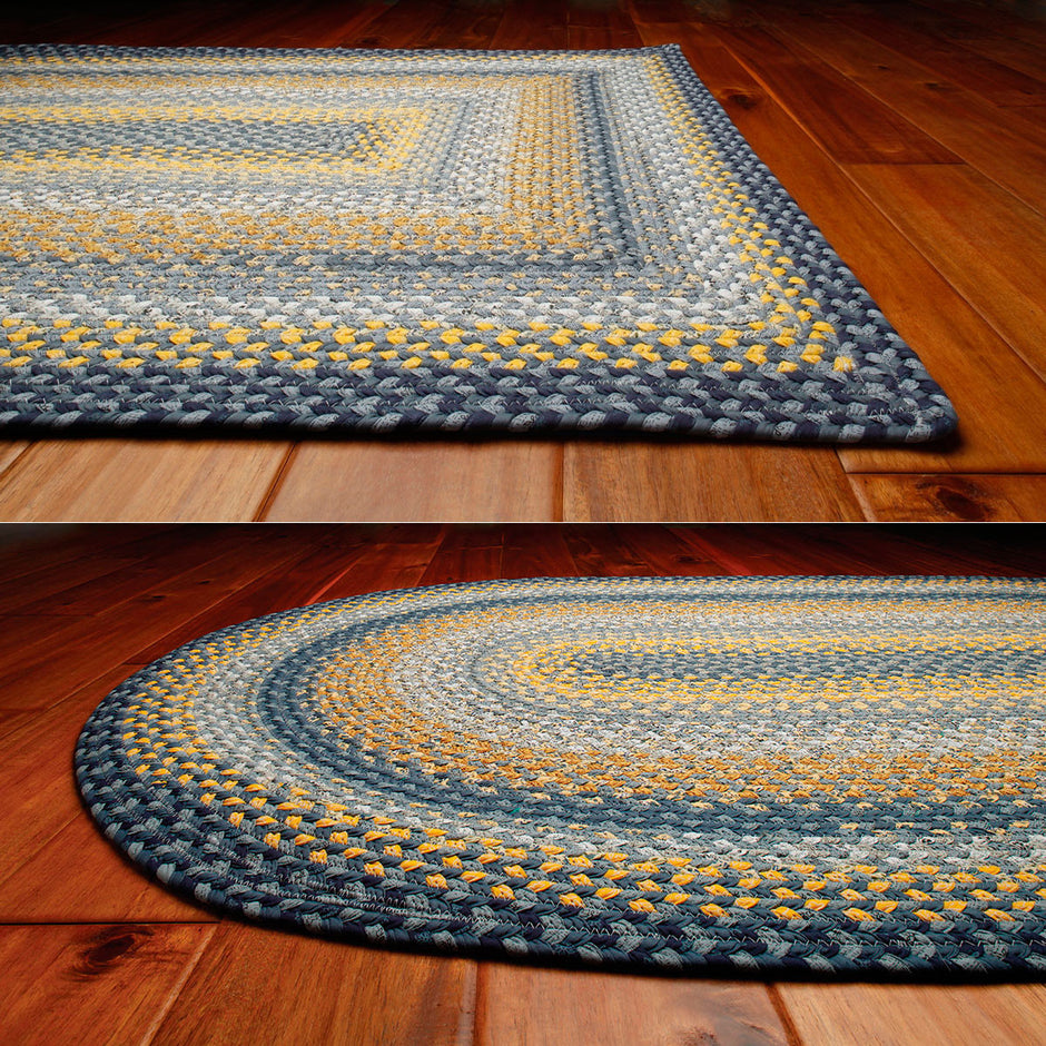 Sunflowers Cotton Braided Rug | Country Primitive Braided Rug by ...